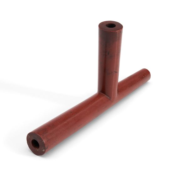 Bonhams Skinner : A Plains catlinite pipe bowl ht. 5, lg. 9 1/2 in.