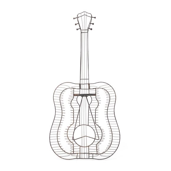 Bonhams Skinner : Frederick Weinberg Wire Sculpture of a Guitar