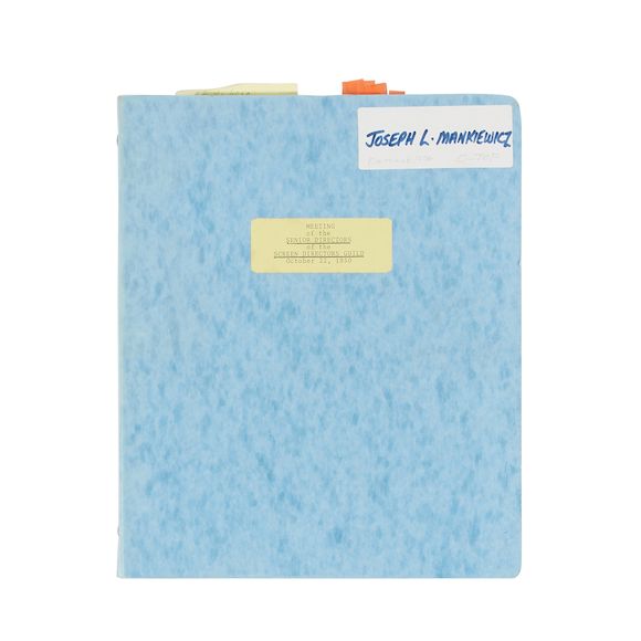 Bonhams : Joseph L. Mankiewicz Personal Annotated Copy of the Minutes ...