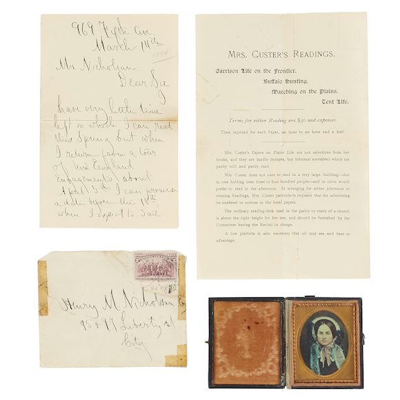 Bonhams : AN ELIZABETH CUSTER AUTOGRAPH LETTER BELONGING TO OLIVIA DE ...