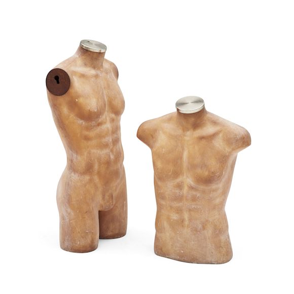 Bonhams Skinner : Two Masculine Fiberglass Torso Mannequins