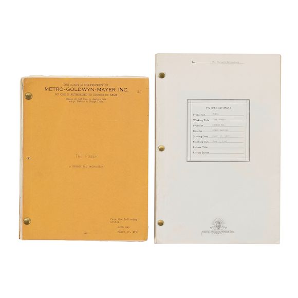 Bonhams : George Pal Production Bible and Picture Estimate for The Power.