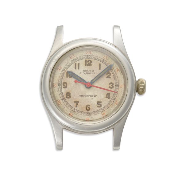 Bonhams : ROLEX. A STAINLESS-STEEL MANUAL WIND WRISTWATCH Sky Rocket ...
