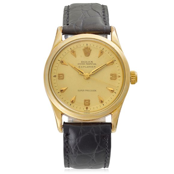 Bonhams : ROLEX. A GOLD-PLATED AUTOMATIC WRISTWATCH Explorer, Ref: 5506 ...