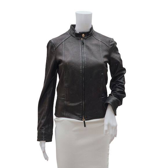 Bonhams Skinner : Gucci Black Leather Motorcycle Jacket