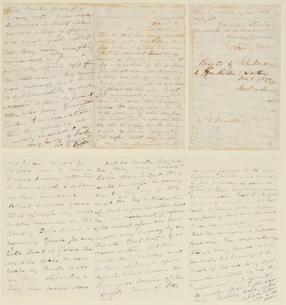 Bonhams : VAN BUREN ON MONETARY THEORY. VAN BUREN, MARTIN. 1782-1862 ...