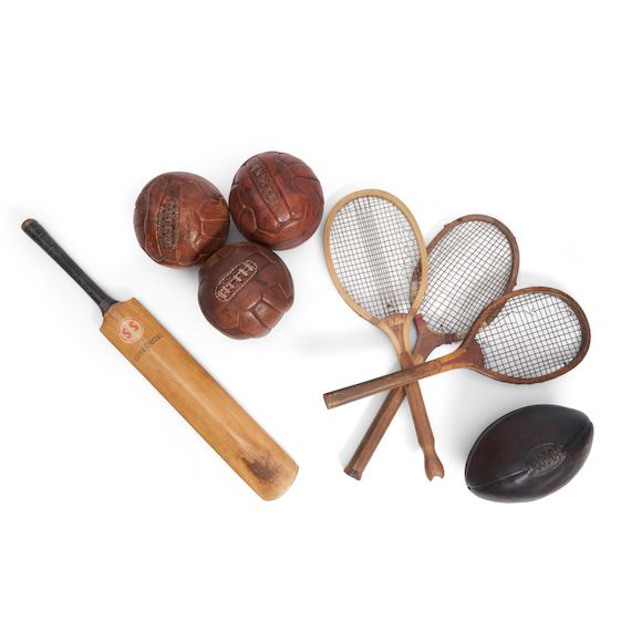 Bonhams Skinner : Group of Vintage Sports Equipment Great Britain ...