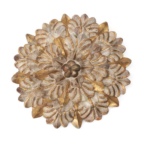 Bonhams Skinner : French Carved Wood Ceiling Boss,