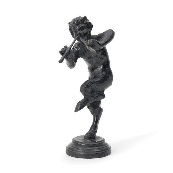 Bonhams Skinner : Black Painted Bronze Figure of Pan, probably French ...