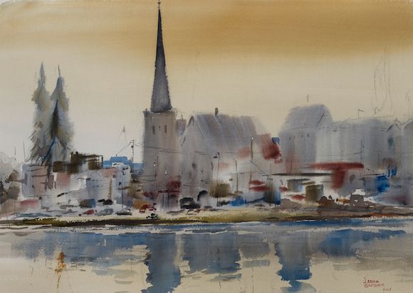 Bonhams : Harold Gretzner (1902-1977) Lake Merritt sight 17 1/2 x 24 1/ ...