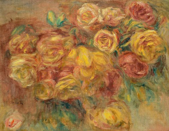 Bonhams : PIERRE-AUGUSTE RENOIR (1841-1919) Roses 15 13/16 x 20 1/16 in ...
