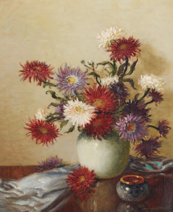 Bonhams : Aubrey Dale Greer (1904-1998) Floral Still Life 24 1/4 x 20 ...