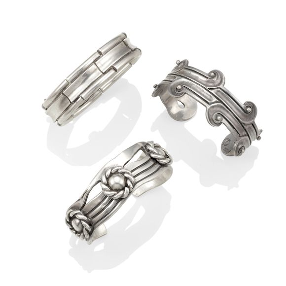 Bonhams : WILLIAM SPRATLING A GROUP OF SILVER BRACELETS