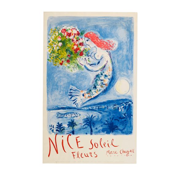 Bonhams : After Marc Chagall (1887-1985); by Charles Sorlier Nice Soleil Fleurs (La Baie des Anges);
