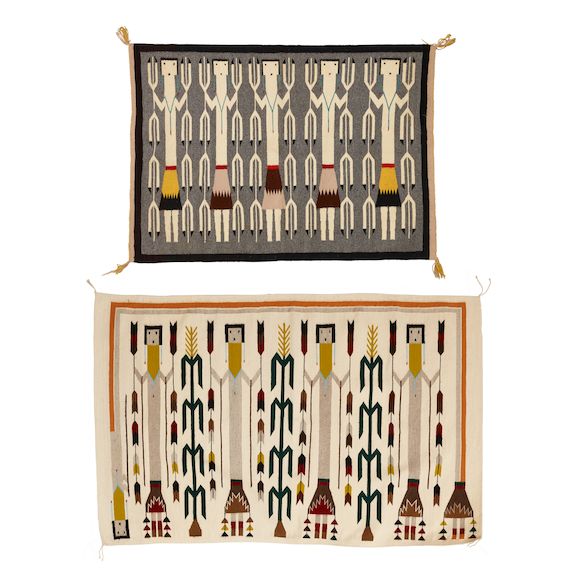 Bonhams : Two Diné (Navajo) Yei rugs