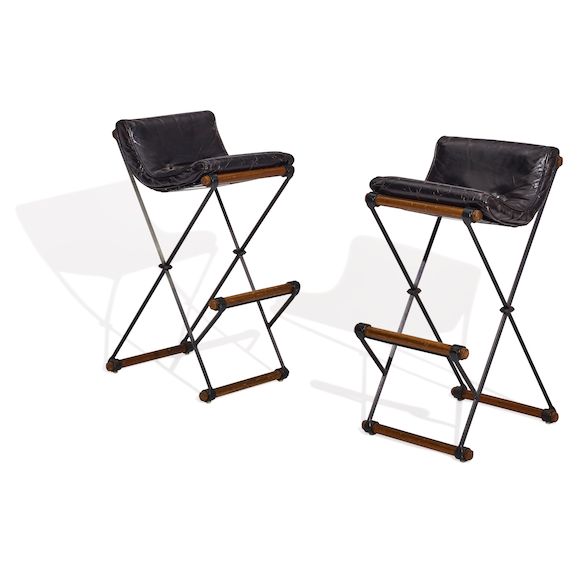 Bonhams : CLEO BALDON (1927-2014) Two Backless Bar Stools1960sfor Terra ...