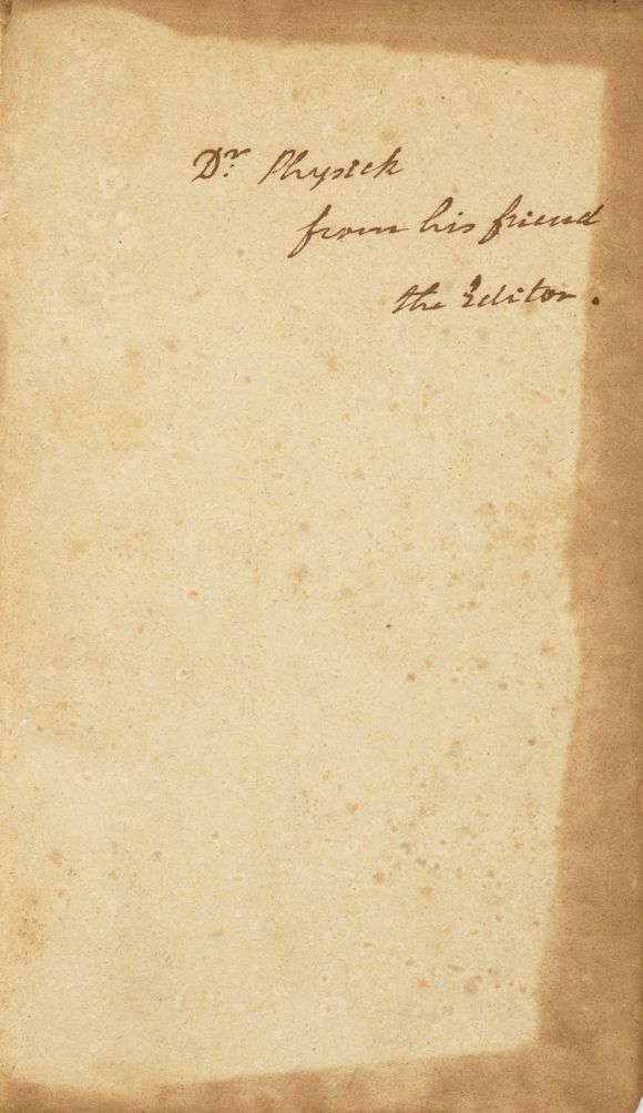 Bonhams : RUSH PRESENTATION COPY FOR PHILIP SYNG PHYSICK. CLEGHORN ...