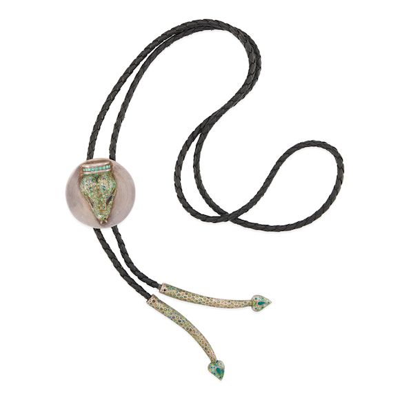 Bonhams : MARGOT DE TAXCO: A SILVER AND ENAMEL BOLO NECKLACE