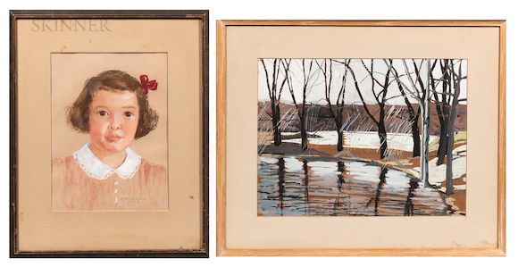 Bonhams Skinner : American School (20th Century) Four Framed Works on ...