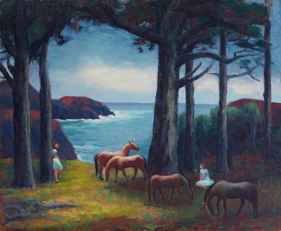 Bonhams : Horatio Nelson Poole (1884-1949) Along the Coast 26 x 32 in ...