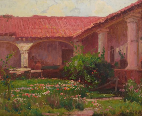 Bonhams : Gordon Coutts (1868-1937) Mission San Luis Rey 14 x 18 1/4 in. framed 20 1/2 x 23 3/4 ...