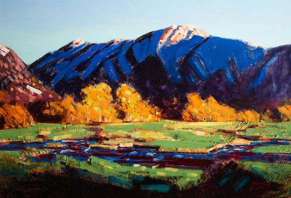 Bonhams : Conrad Buff (1886-1975) Owens Valley 24 x 35 in. framed 32 1/ ...