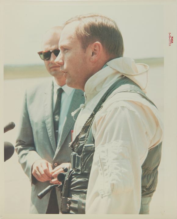 Bonhams : APOLLO 11 NEIL ARMSTRONG DURING TRAINING FOR THE MOON. Red ...