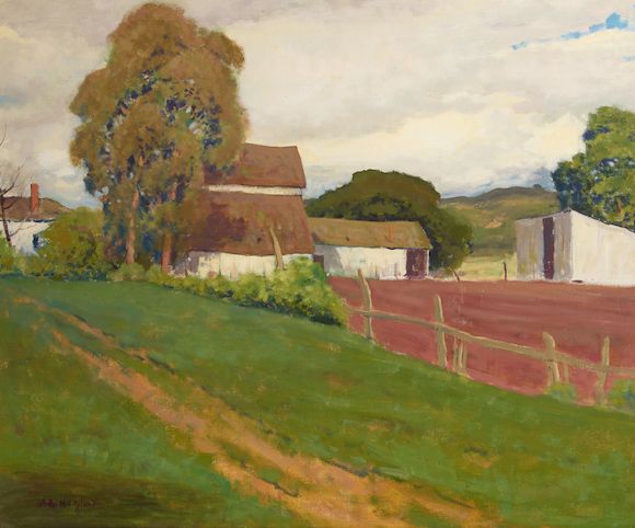 Bonhams : Arthur Hill Gilbert (1894-1970) Clouds Over the Farm 25 x 30 ...