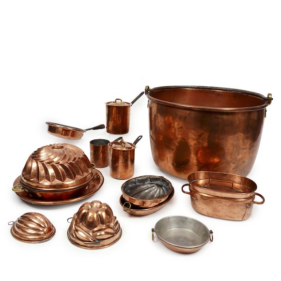 Bonhams Skinner : Fifteen Assorted Copper Kitchen Items