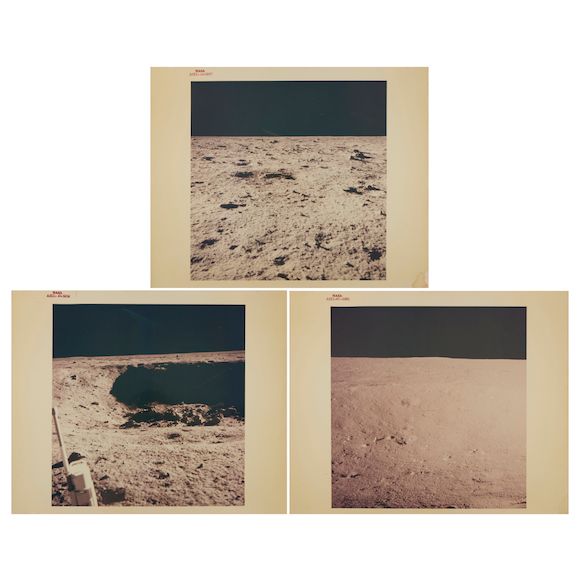 Bonhams : APOLLO 11 3 PHOTOGRAPHS OF THE LUNAR SURFACE DURING THE FIRST ...