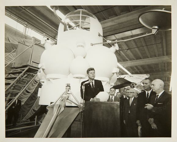 Bonhams : PRESIDENT KENNEDY VISITS THE MODEL LUNAR LANDER IN HOUSTON ...