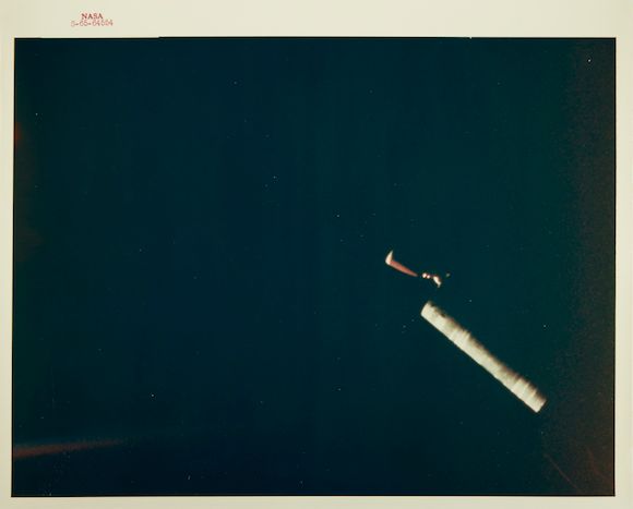 Bonhams : GEMINI VII: TITAN SECOND STAGE TUMBLING BEHIND. "Red Number ...