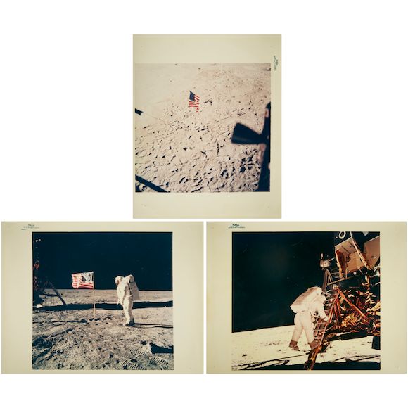 Bonhams : APOLLO 11 NEIL ARMSTRONG & BUZZ ALDRIN LUNAR EVA PHOTOGRAPHS ...