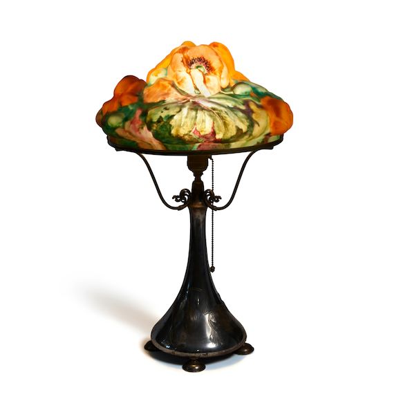Bonhams : PAIRPOINT (1900-1970) Puffy Poppy Table Lampcirca 1920reverse ...