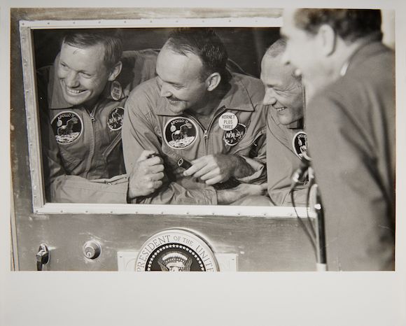 Bonhams : APOLLO 11: NIXON GREETS THE MERRY QUARANTINED CREW ABOARD THE ...