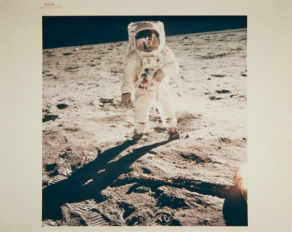 Bonhams : APOLLO 11: "RED NUMBER" ALDRIN AT TRANQUILITY BASE. ARMSTRONG, NEIL. Chromogenic color ...