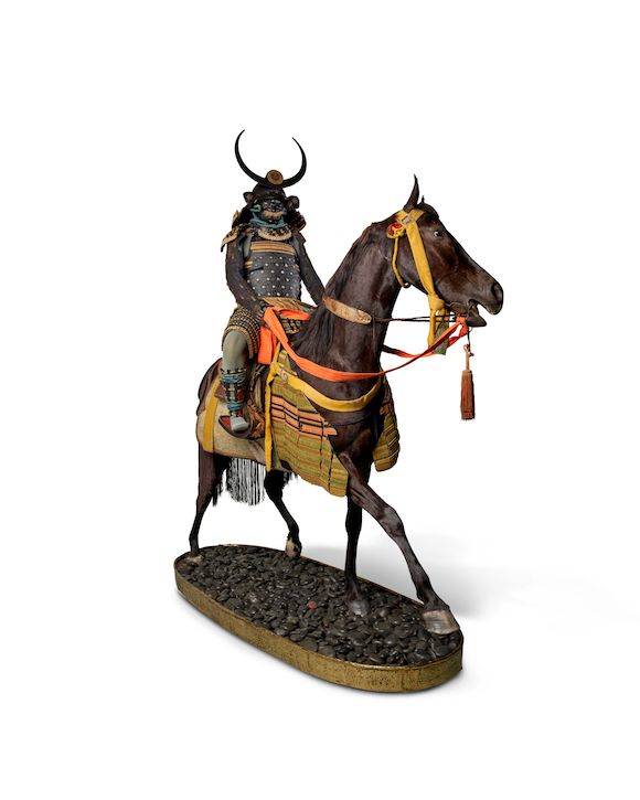 Bonhams : A TAXIDERMY HORSE IN ARMOR WITH A MODEL OF A SAMURAI RIDER IN ...