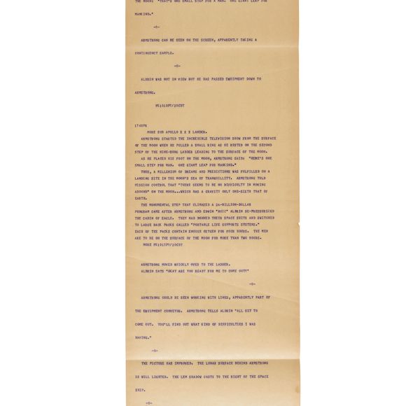 Bonhams : APOLLO 11: EXTENSIVE ORIGINAL TELETYPE ROLL OF THE MOON ...