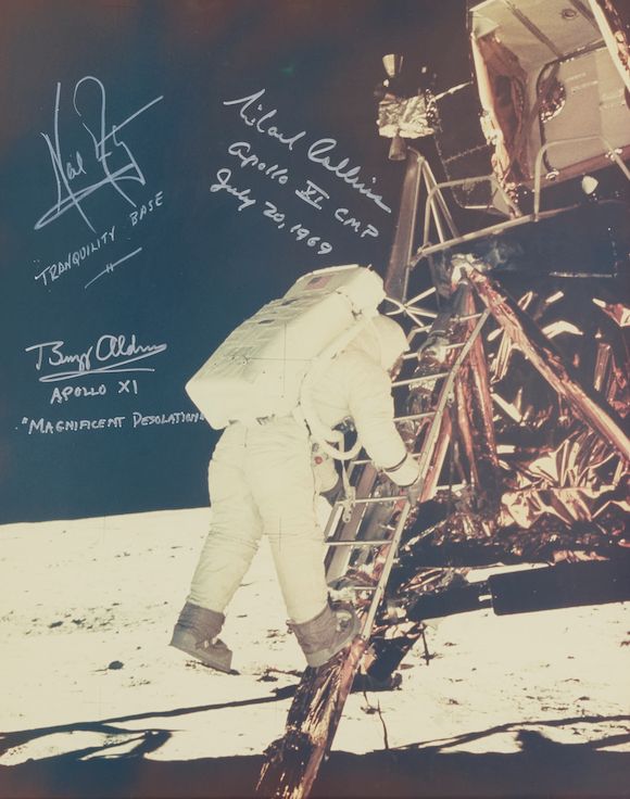 Bonhams : APOLLO 11: LARGE FORMAT GROUP CREW-SIGNED PHOTO OF ALDRIN ...