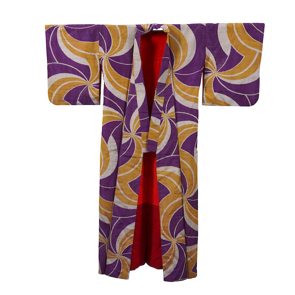 Bonhams Skinner : Woman's Lined Kimono Japan 49 in. x 56 1/2 in.