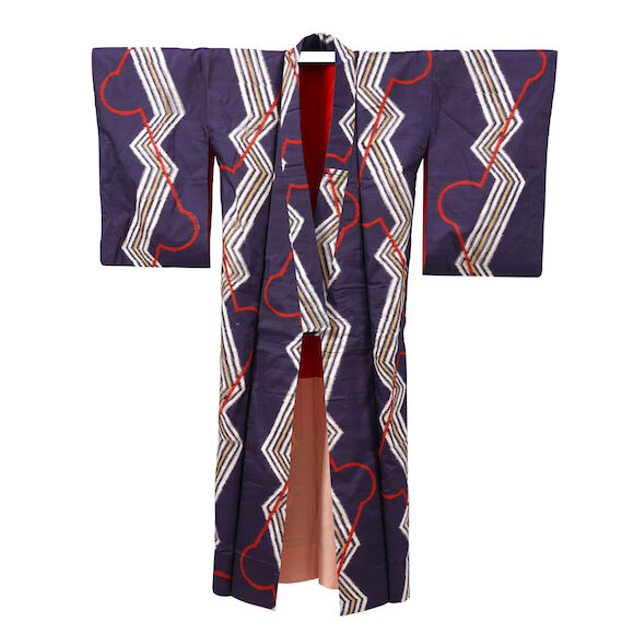 Bonhams Skinner : Woman's Lined Kimono Japan 48 in. x 57 1/2 in.