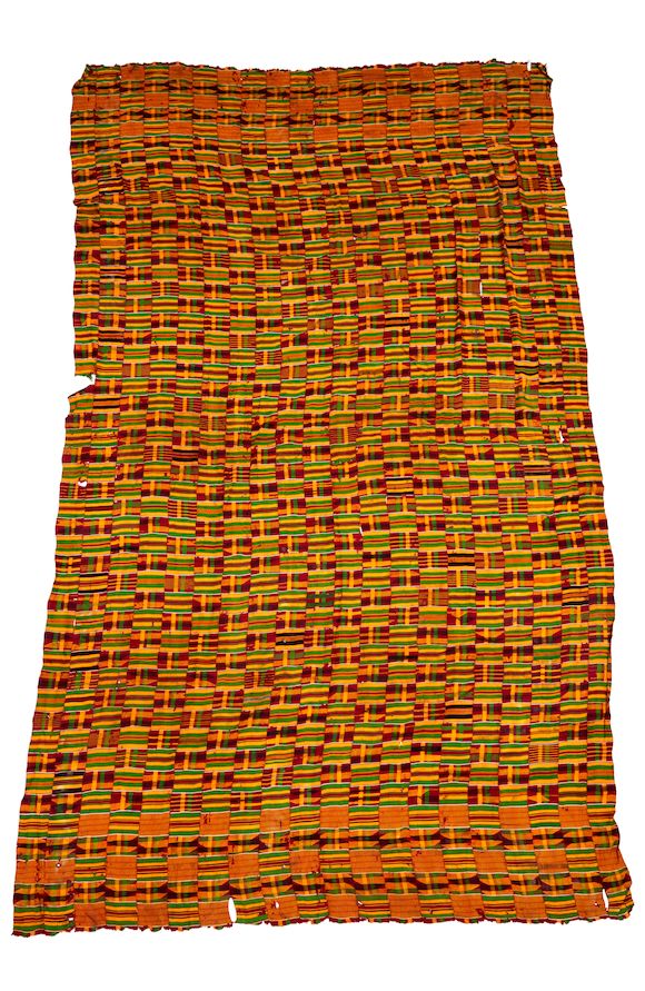 Bonhams Skinner : KENTE CLOTH Ghana 5 ft. 7 in. x 9 ft. 4 in.