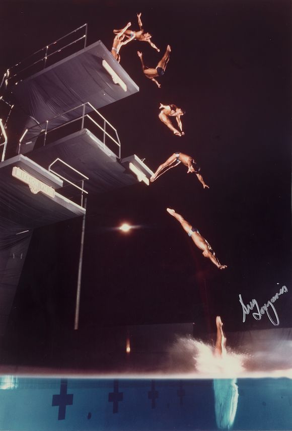 Bonhams : A MULTIPLE EXPOSURE SHOT OF GREG LOUGANIS DIVING. Color ...