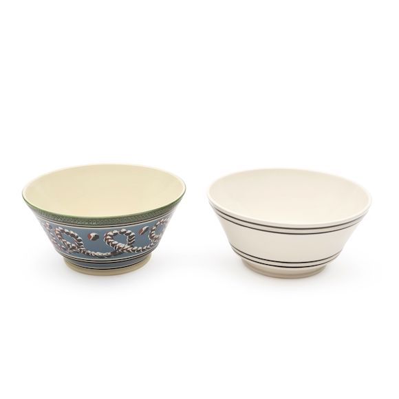 Bonhams Skinner : Two Reproduction Mochaware Bowls, Don Carpentier ...