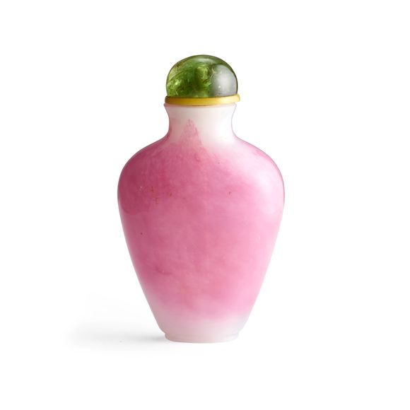 Bonhams : AN ELEGANT PINK-BLUSH AND SEMI-TRANSLUCENT-WHITE GLASS BOTTLE ...