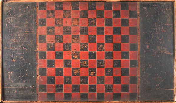 Bonhams Skinner : Two Large Painted Checkerboards, America, 19th/20th ...