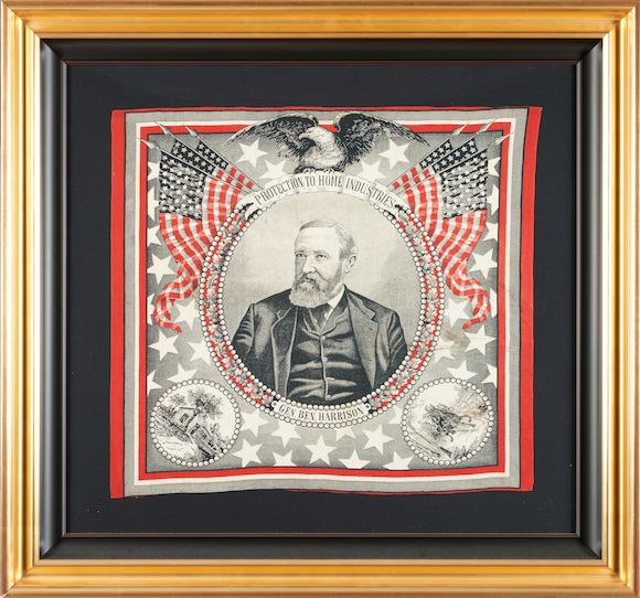 Bonhams Skinner : General Benjamin Harrison Kerchief from the 1892 ...