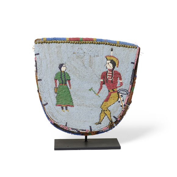 Bonhams : A Plateau or Plains pictorial beaded belt bag/pouch