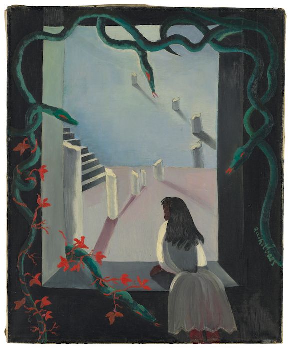 Bonhams : RACHEL BAES (1912-1985) L'orphéline 24 x 19 7/8 in (61 x 50.5 ...