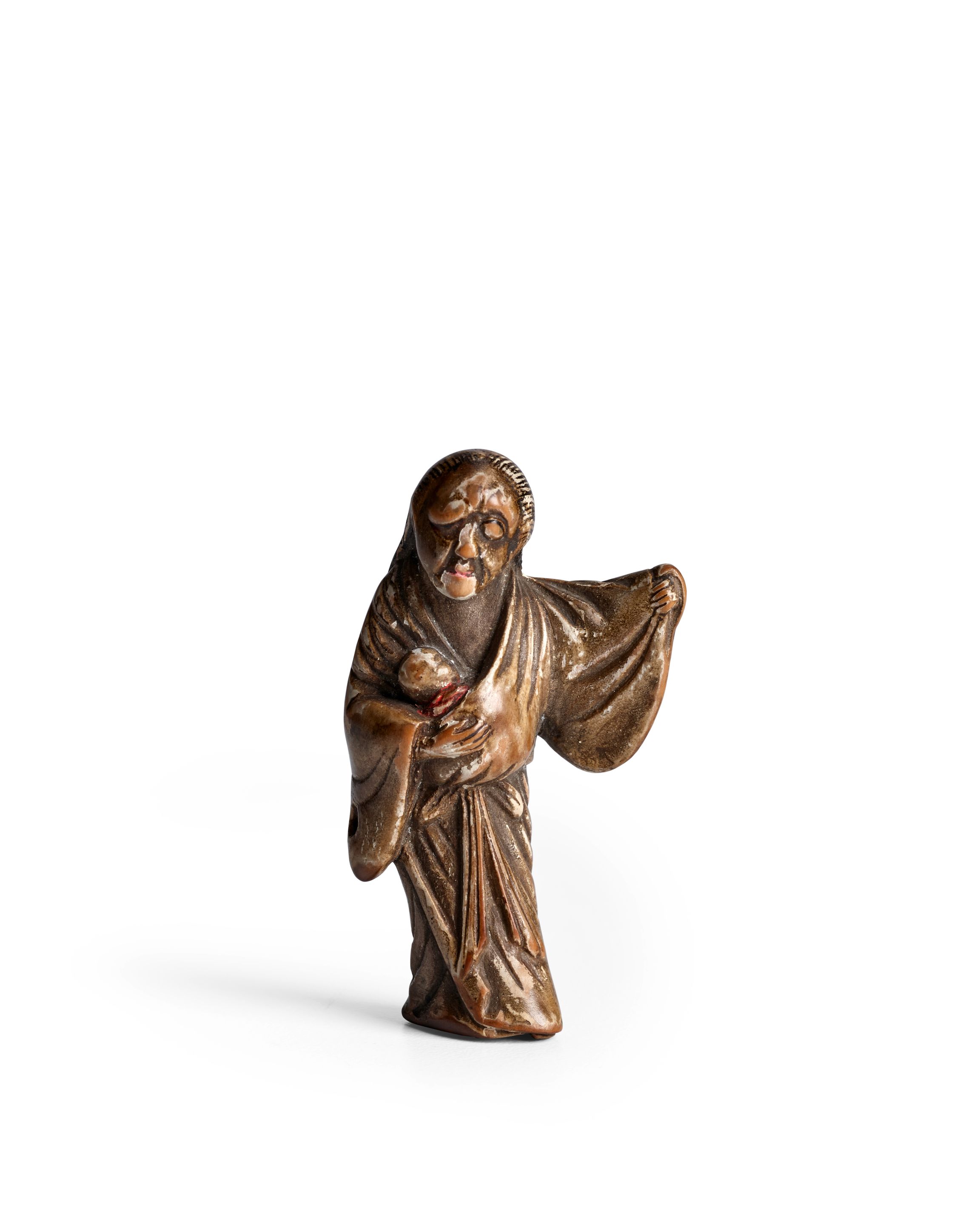 Bonhams : A WOOD NETSUKE OF OIWA AND HER BABY Edo period (1615-1868 ...